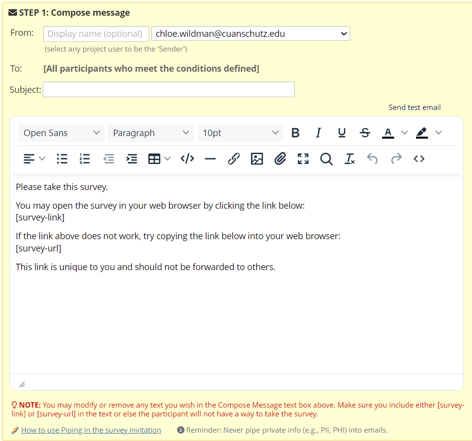 Automated Survey Invitations – UCD REDCap Help Center