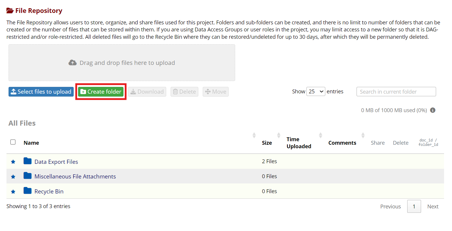 File Repository – UCD REDCap Help Center