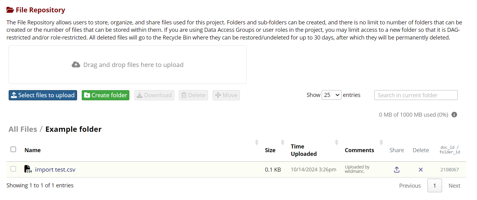 File Repository – UCD REDCap Help Center