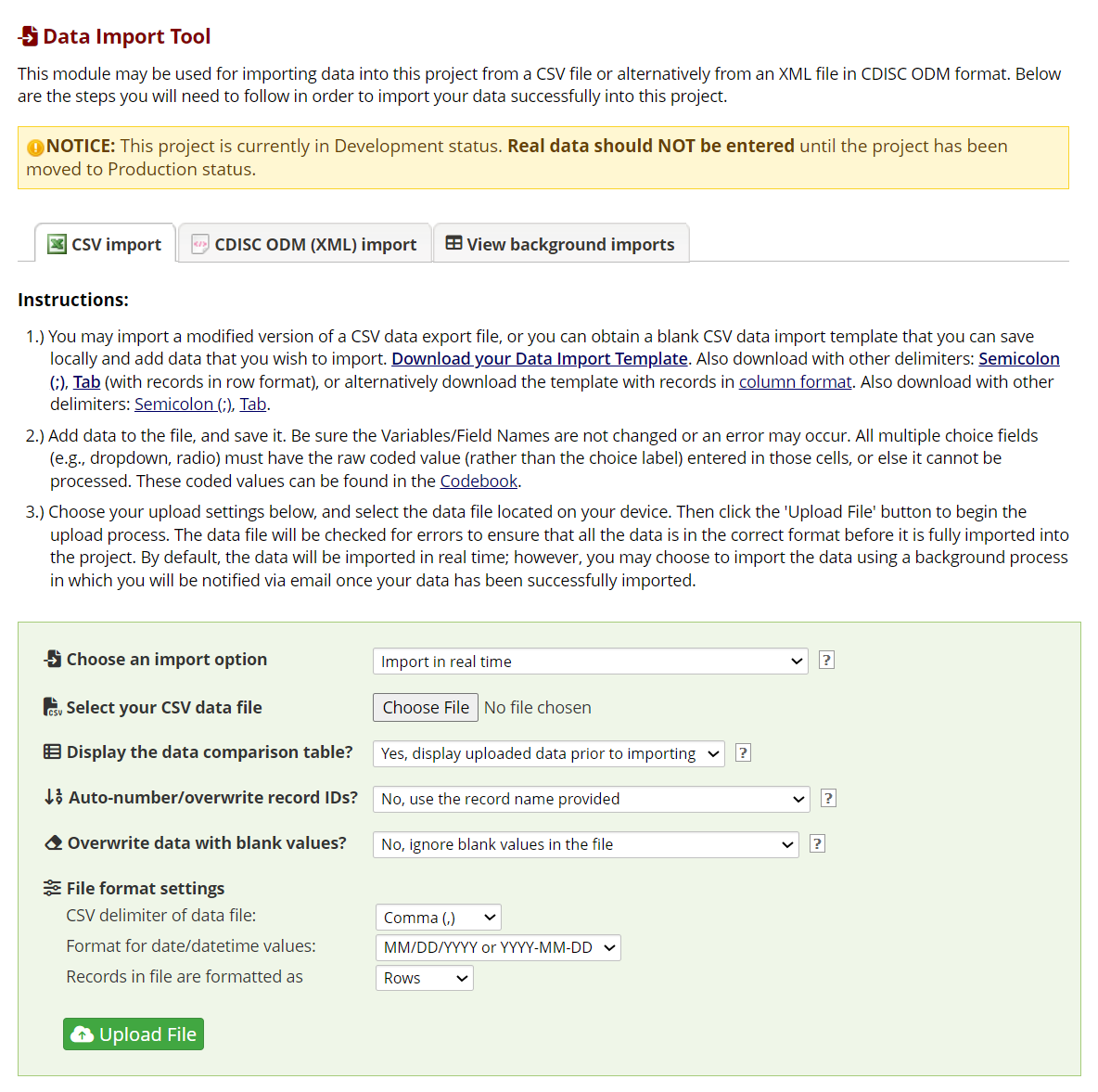 Data Import Tool – UCD REDCap Help Center