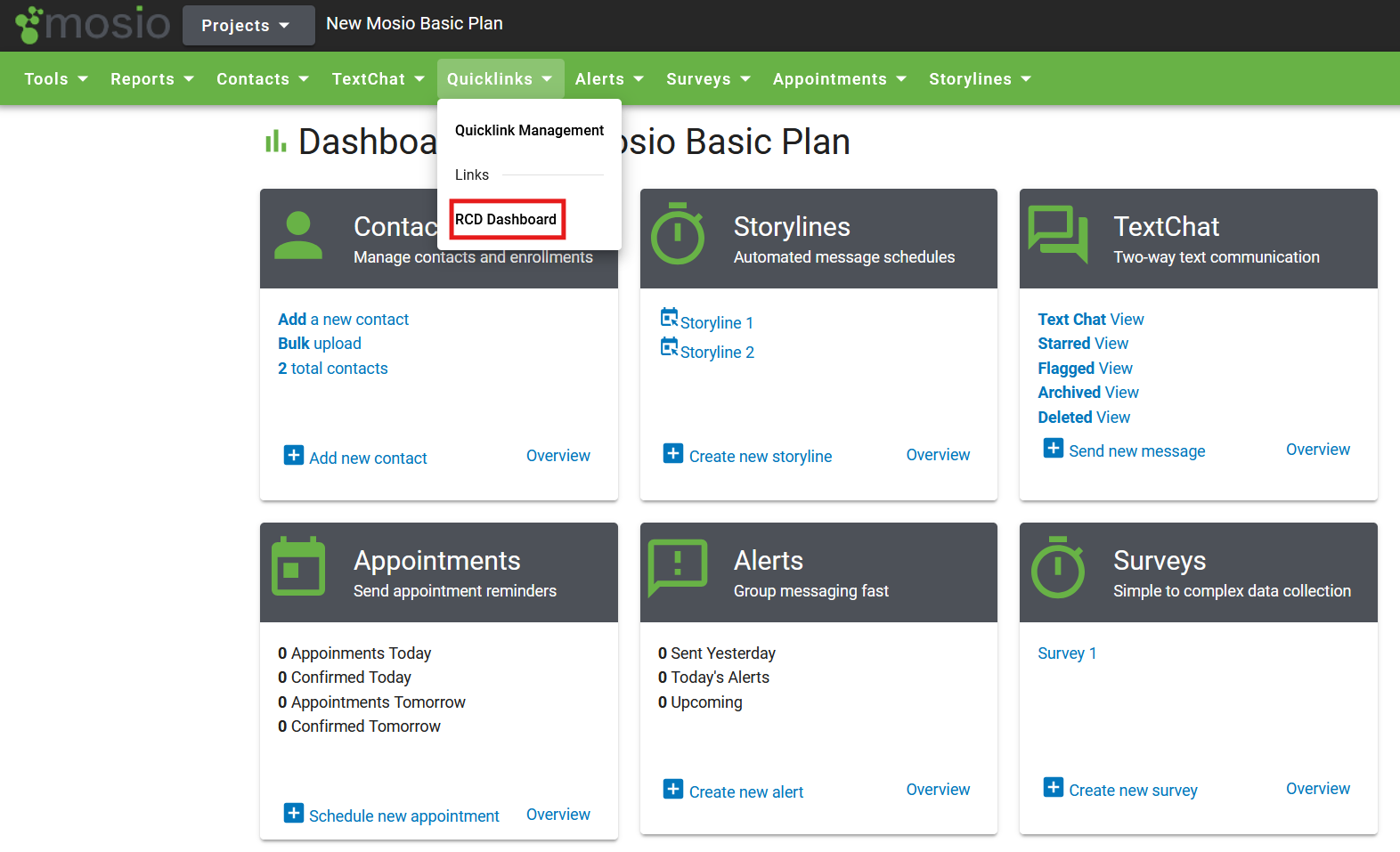 Linking a Mosio Project to a REDCap Project – UCD REDCap Help Center