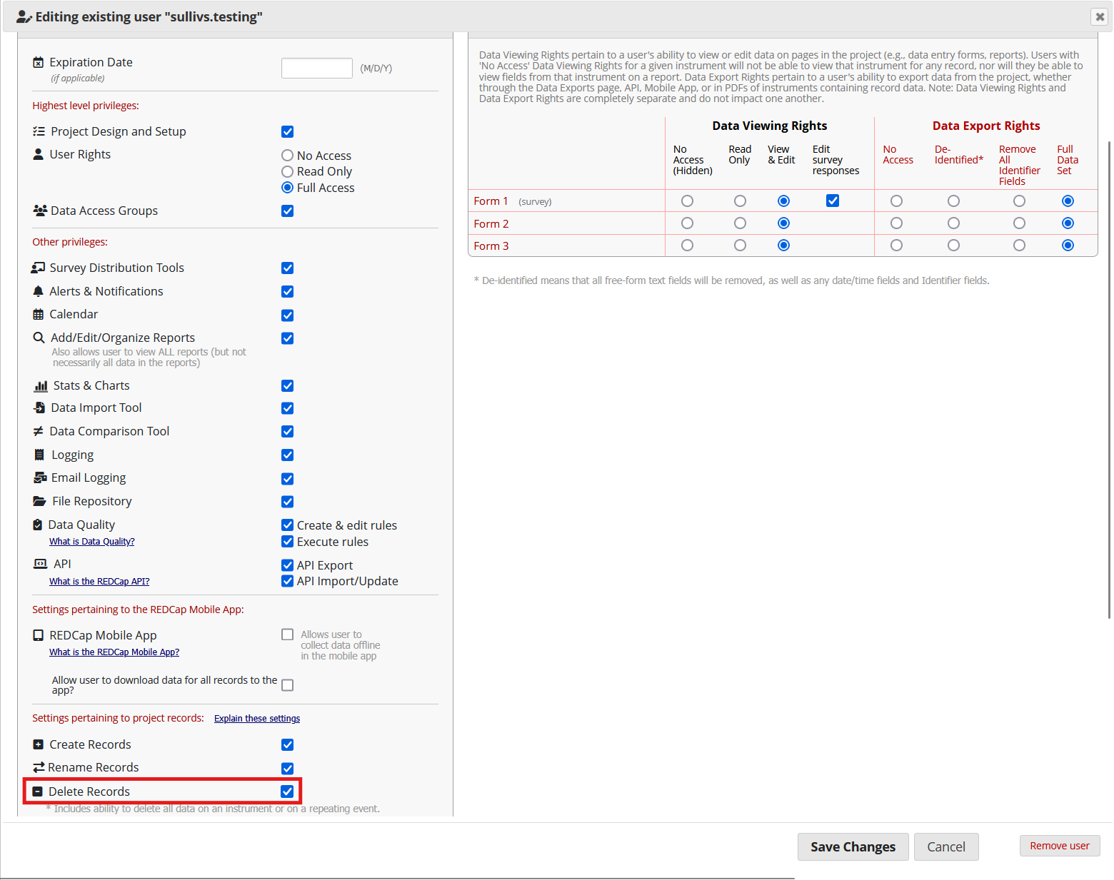 Bulk Record Delete – UCD REDCap Help Center